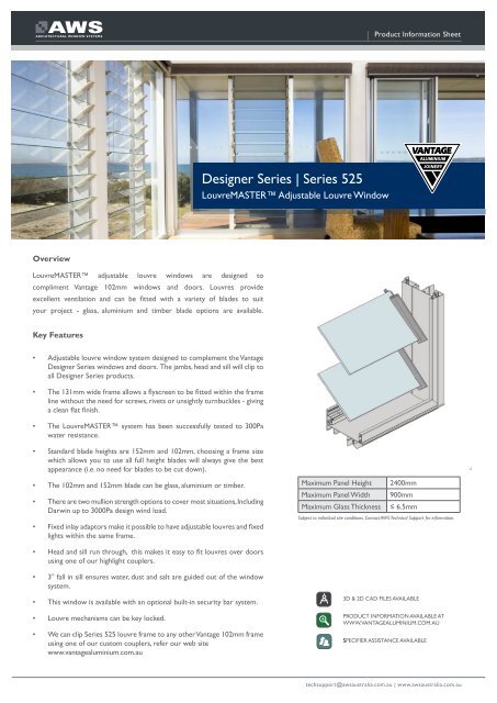 Designer Series Adjustable Louvre Windows - Monaro Windows