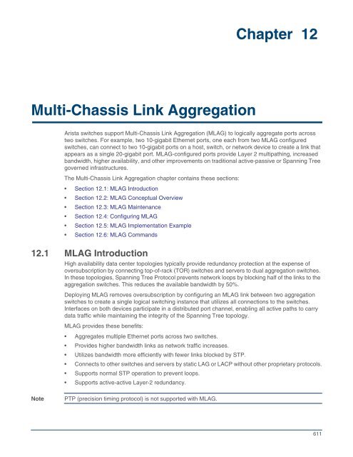 Multi-Chassis Link Aggregation (MLAG)