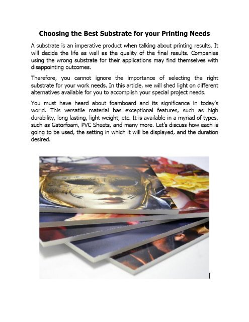 Choosing the Best Substrate for your Printing Needs