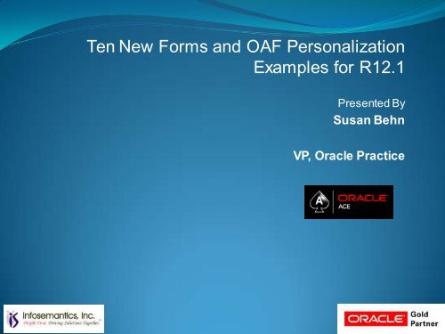 Ten New Forms and OAF Personalization Examples for