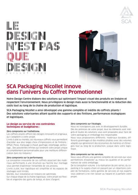 SCA Packaging Nicollet innove dans l'univers du Coffret Promotionnel