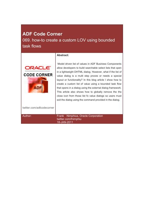 Adf Code Corner How To Create A Custom Lov Using Oracle 6633