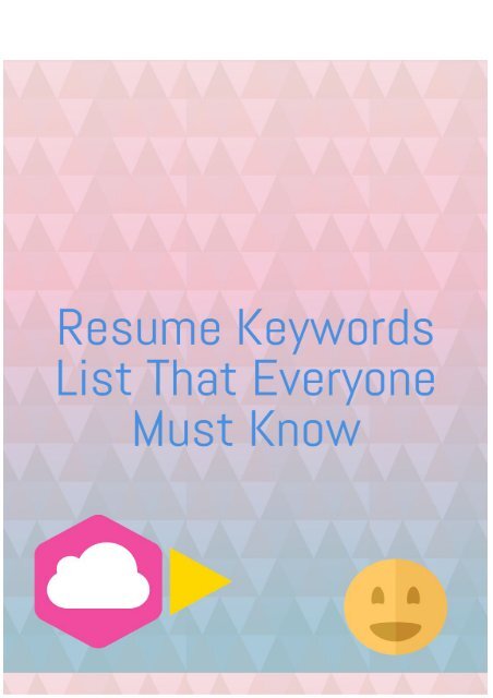 Resume Keywords List That Everyone Must Know
