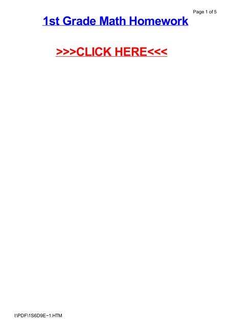 1St Grade Math Homework