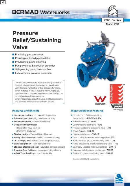 Pressure Sustaining/Relief Valve