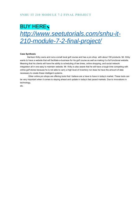 SNHU IT 210 MODULE 7-2 FINAL PROJECT