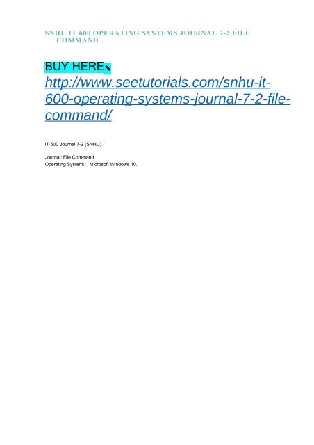 SNHU IT 600 OPERATING SYSTEMS JOURNAL 7-2 FILE COMMAND