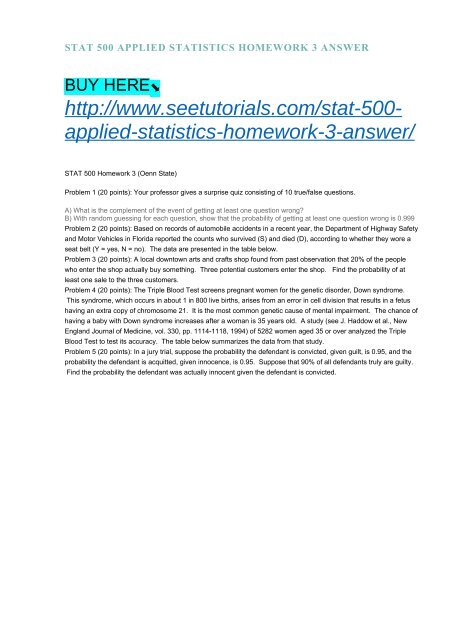 STAT 500 APPLIED STATISTICS HOMEWORK 3 ANSWER