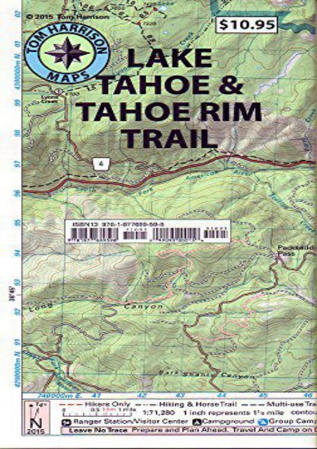 Lake Tahoe Tahoe Rim Trails (Tom Harrison Maps)