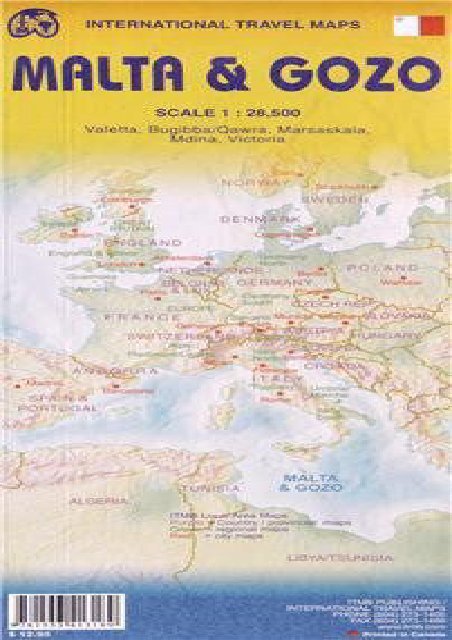 Malta Gozo 1:28 500 Include Inset of Valletta, Bugibba/Qawra ...
