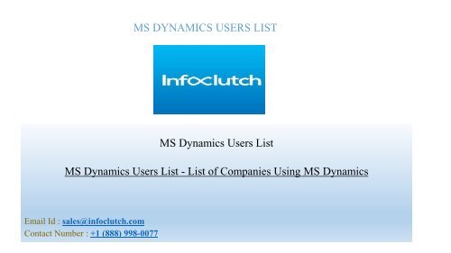MS DYNAMICS USERS LIST