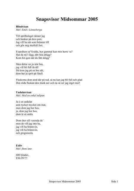 Snapsvisor Midsommar 2005.pdf - Daniel Nylander.se