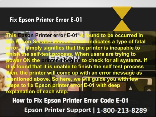 Epson Printer Error E 01 | Epson Error E 01 Fix – SDYEM