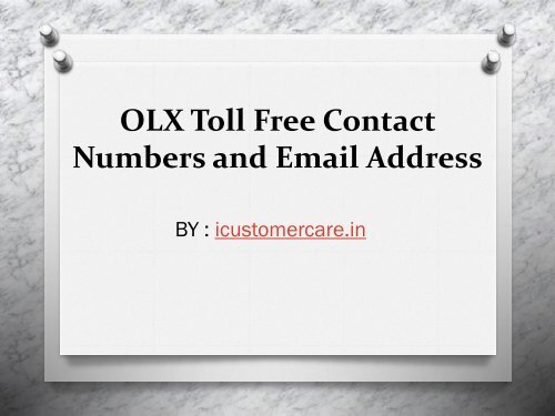 OLX Contact Numbers and Email Address