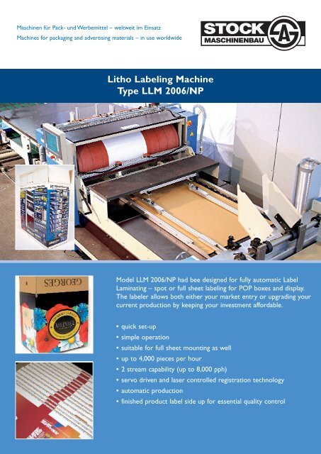 Litho Labeling Machine Type LLM 2006/NP - Young Shin USA Limited