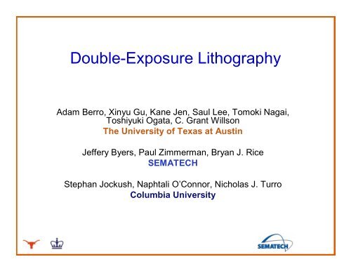 Double-Exposure Lithography - Sematech
