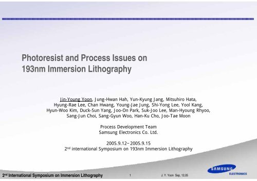 Photoresist and Process Issues on 193nm Immersion Lithography