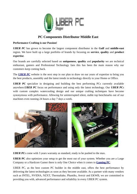 PC Components Distributor Middle East