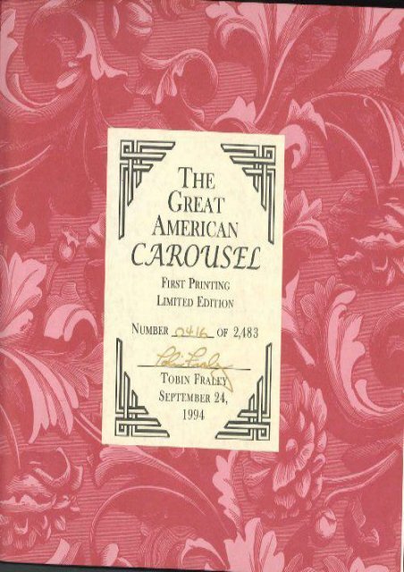 The Great American Carousel: A Century of Master Craftsmanship (Tobin ...