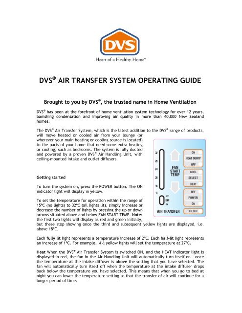DVS AIR TRANSFER SYSTEM OPERATING GUIDE