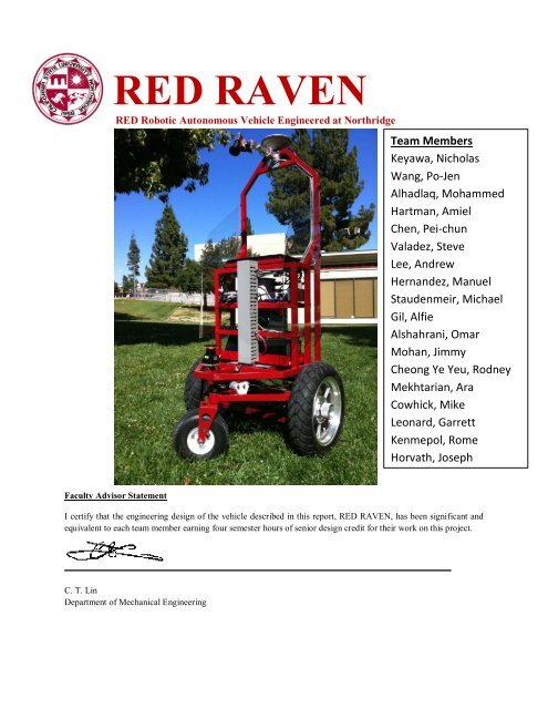 RED RAVEN - Intelligent Ground Vehicle Competition