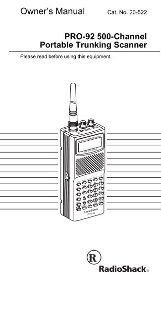 PRO-92 500-Channel Portable Trunking Scanner - Radio Shack