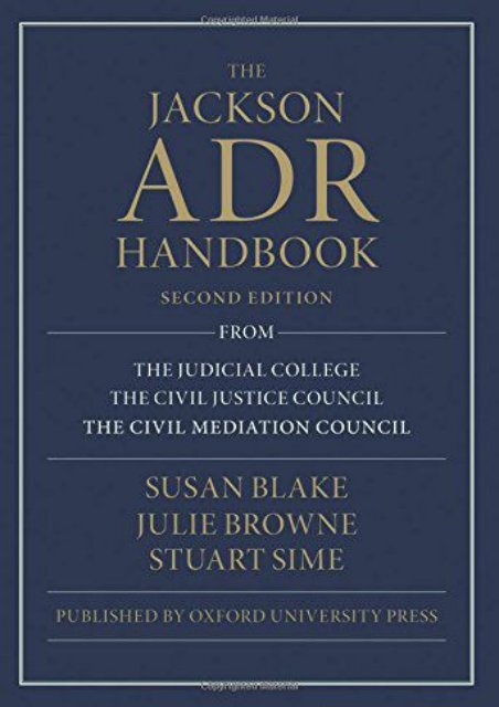 Best PDF The Jackson ADR Handbook - Unlimed acces book - By Susan Blake