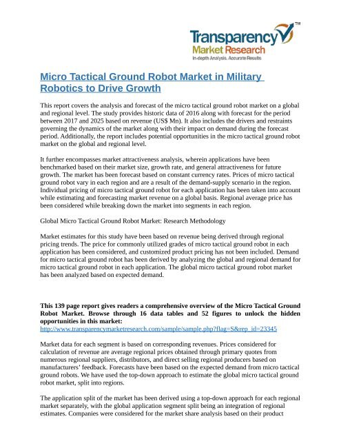 Micro Tactical Ground Robot Market