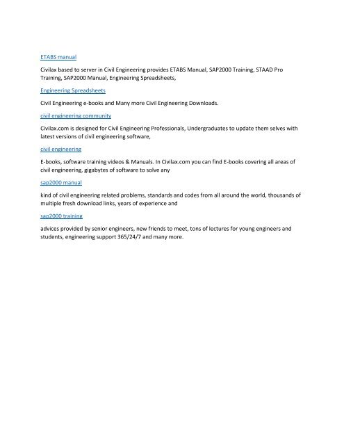 Etabs Manual