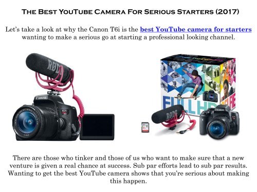 The Best Youtube Camera For the Beginners