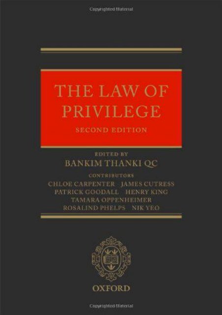 [Free] Donwload The Law of Privilege - Unlimed acces book - By Patrick ...