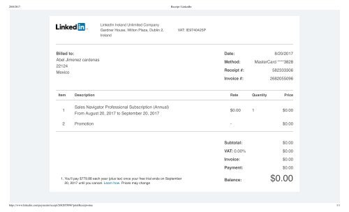Receipt _ LinkedIn Linkedin Recivo - Pago