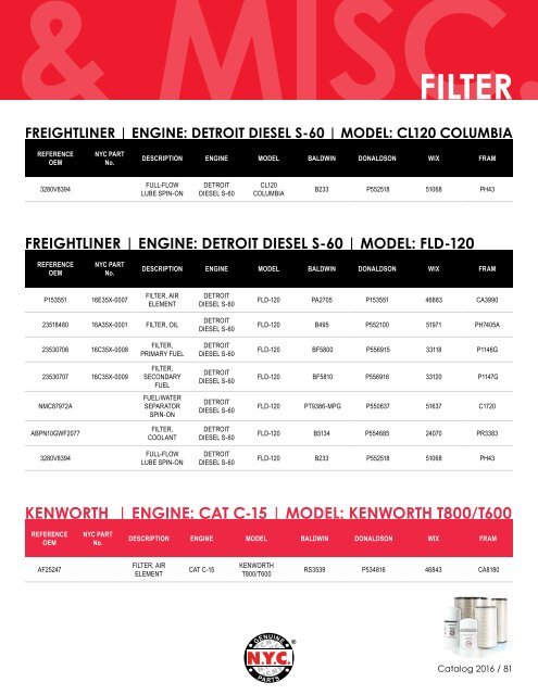 FILTER FREIGHTLINER | ENG