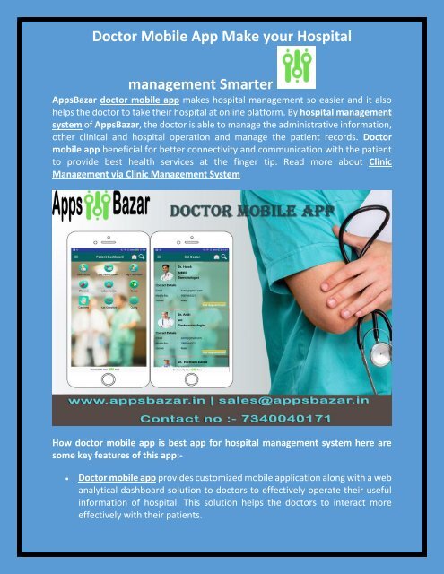 Doctor Mobile App Make your Hospital management Smarter