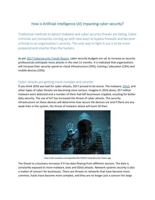 How is Artificial Intelligence (AI) impacting cyber security?