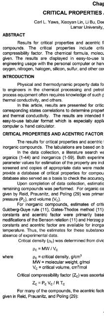 Chemical Properties Handbook - Carl L Yaws (McGraw-Hill, 1999)