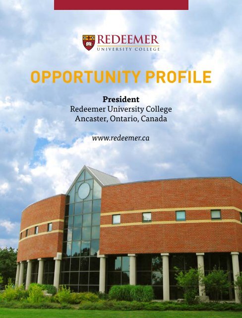 Redeemer University College President OP