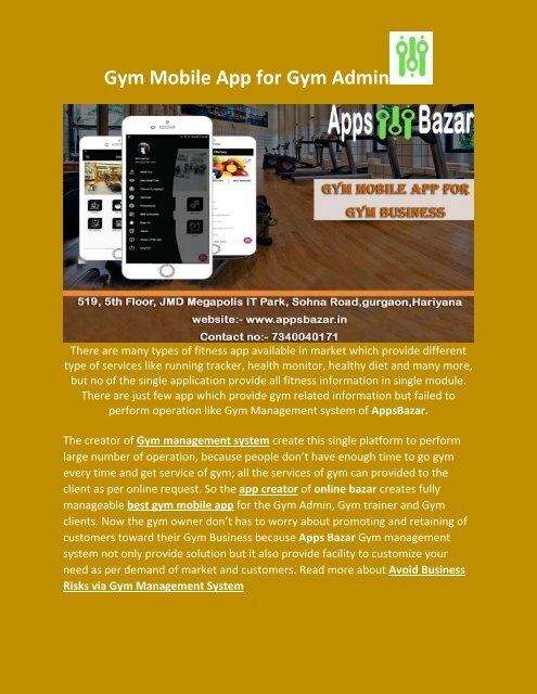 Gym Mobile App for Gym Admin