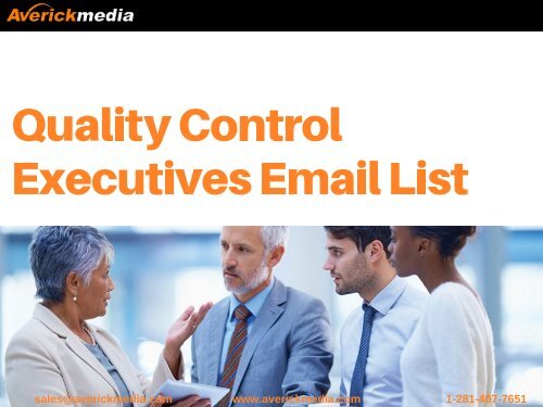 Quality Control Executives Email List