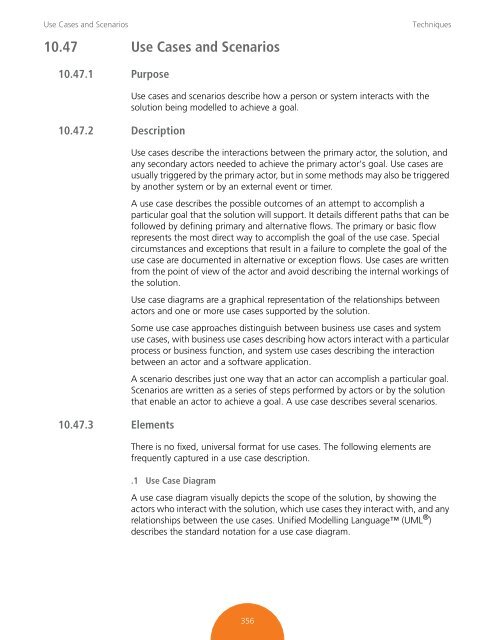 Use Cases and Scenarios T