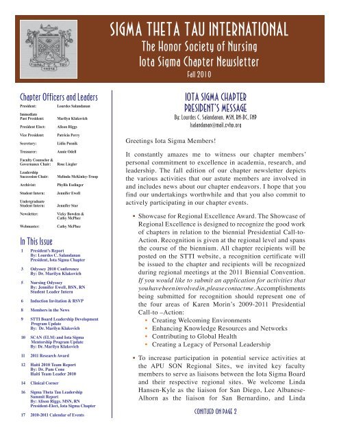 Sigma TheTa Tau inTernaTional - Azusa Pacific University