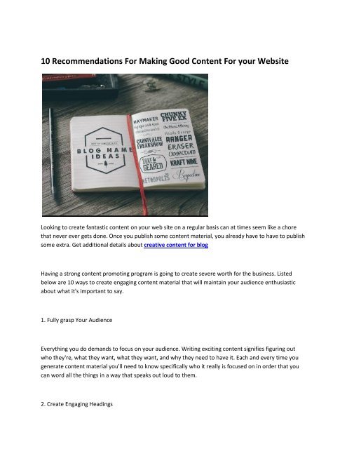 8 creative content guide