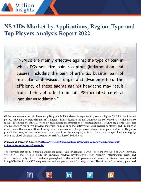 NSAIDs Market by Applications, Region, Type and Top Players Analysis ...