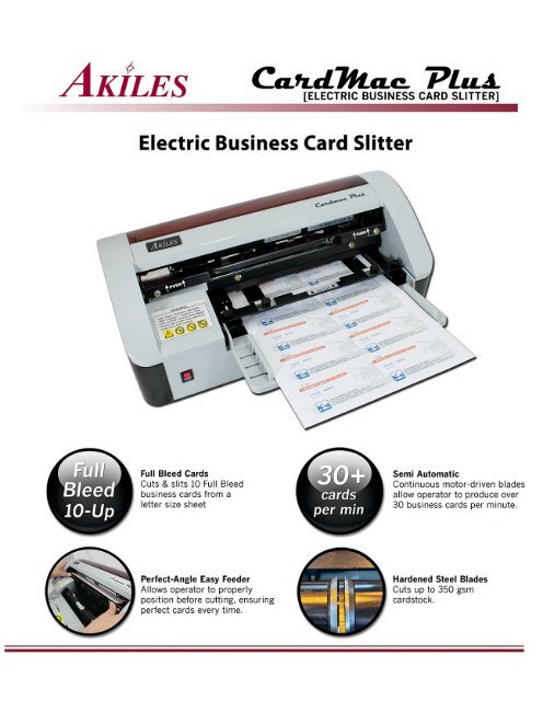 Akiles Cardmac Plus Electric Business Card Slitter - Printfinish.com