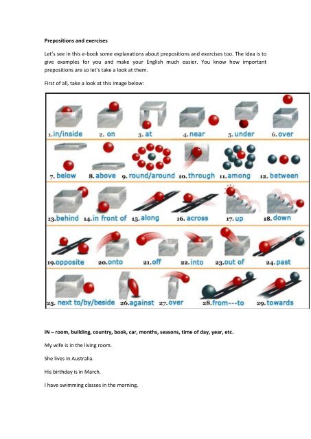 Prepositions and exercises