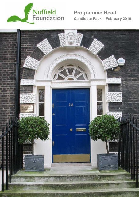 Candidate Pack - Nuffield Programme Head (Grants)