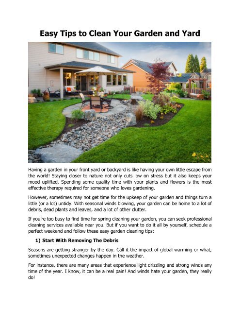 Easy Tips to Clean Your Garden and Yard