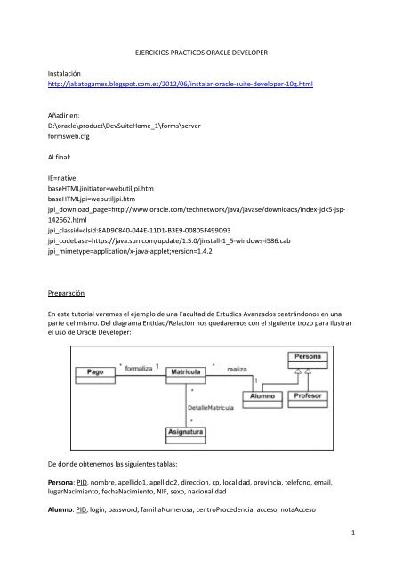 EJERCICIOS PRÁCTICOS ORACLE DEVELOPER