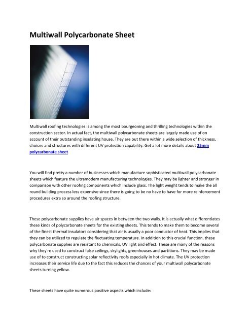 8 25mm plastic sheet