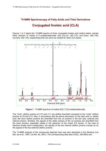 Conjugated linoleic acid (CLA) - Lipid Library